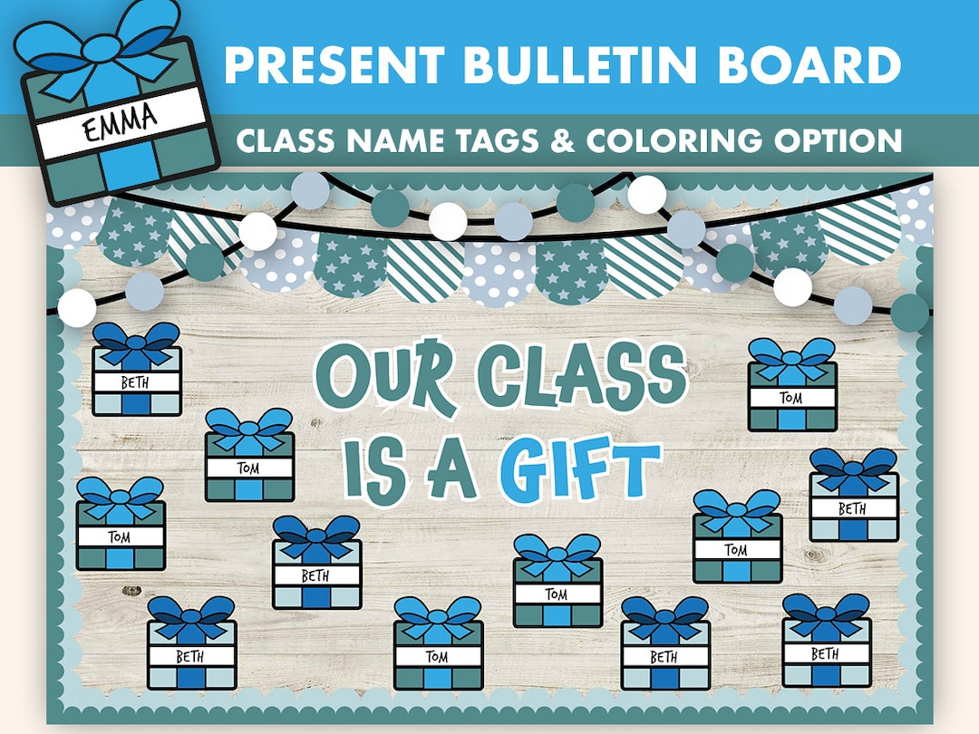 Present Christmas Bulletin Board Kit || December Bulletin Boards ...