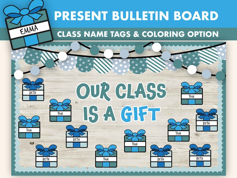 Present Christmas Bulletin Board Kit || December Bulletin Boards ...