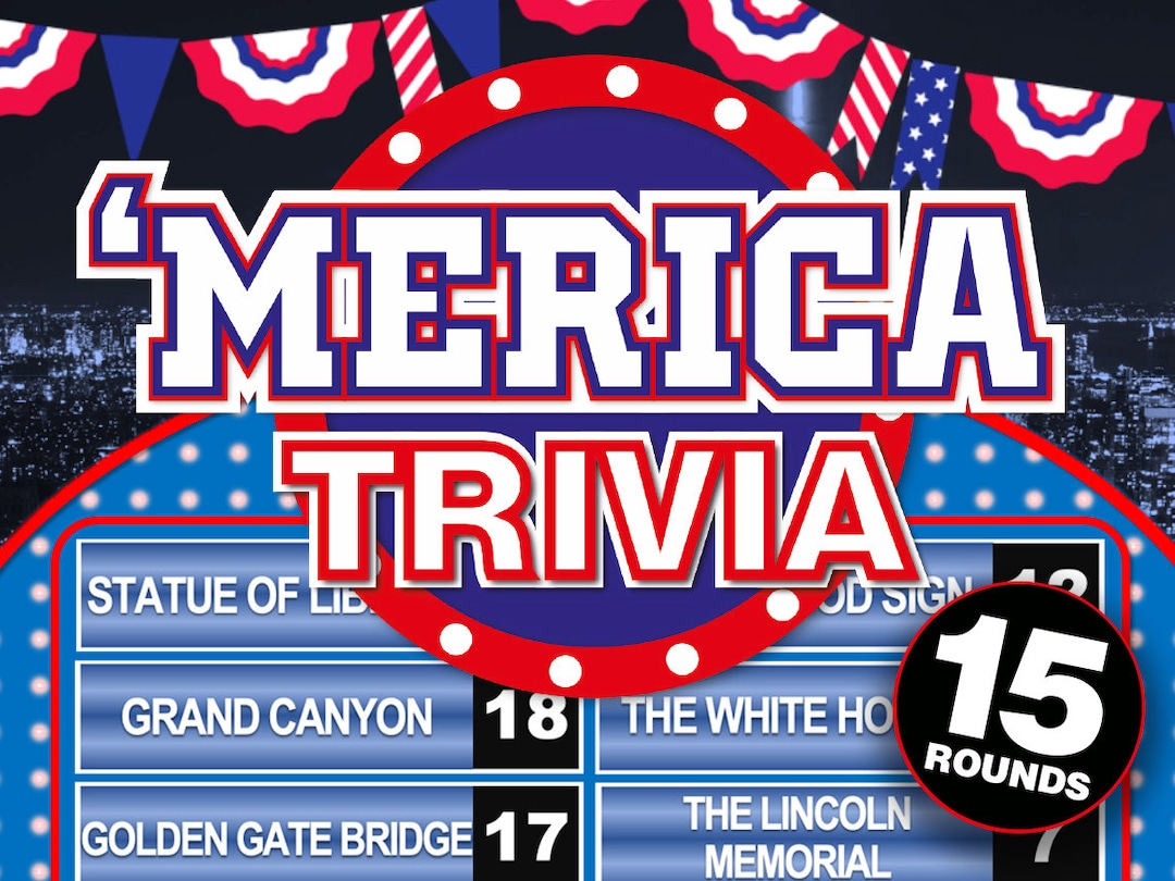 Merica Trivia 4th of July Family Powerpoint Party Game Independence Day ...
