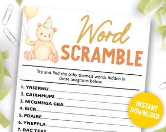 Teddy Bear Word Scramble - Etsy