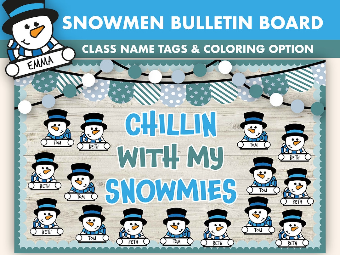 Snowman Christmas Bulletin Board Kit || December Bulletin Boards ...