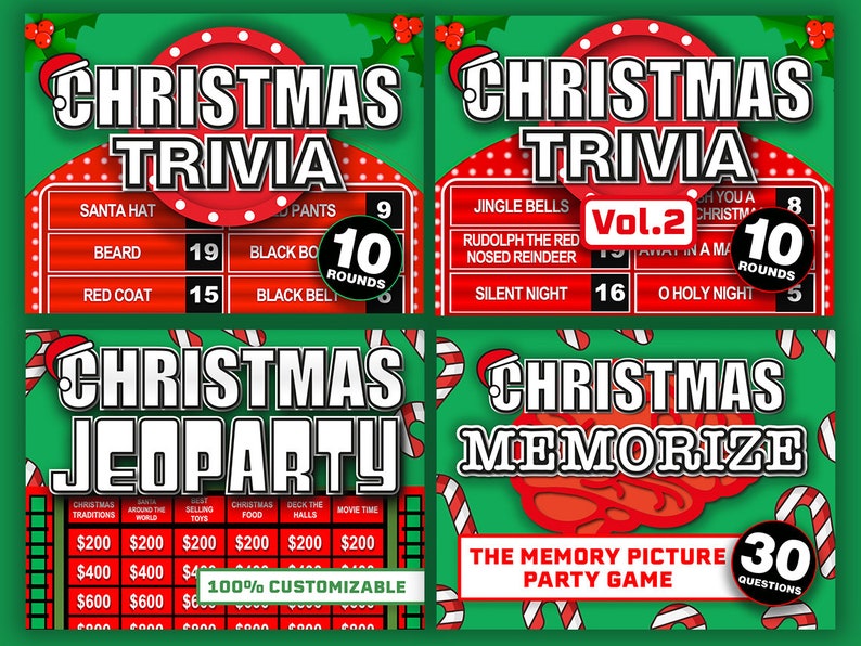 All Powerpoint Christmas Games Bundle || Virtual Christmas Party Games ...