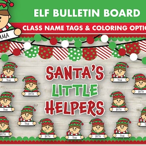 Elf Christmas Bulletin Board Kit || December Bulletin Boards Digital ...
