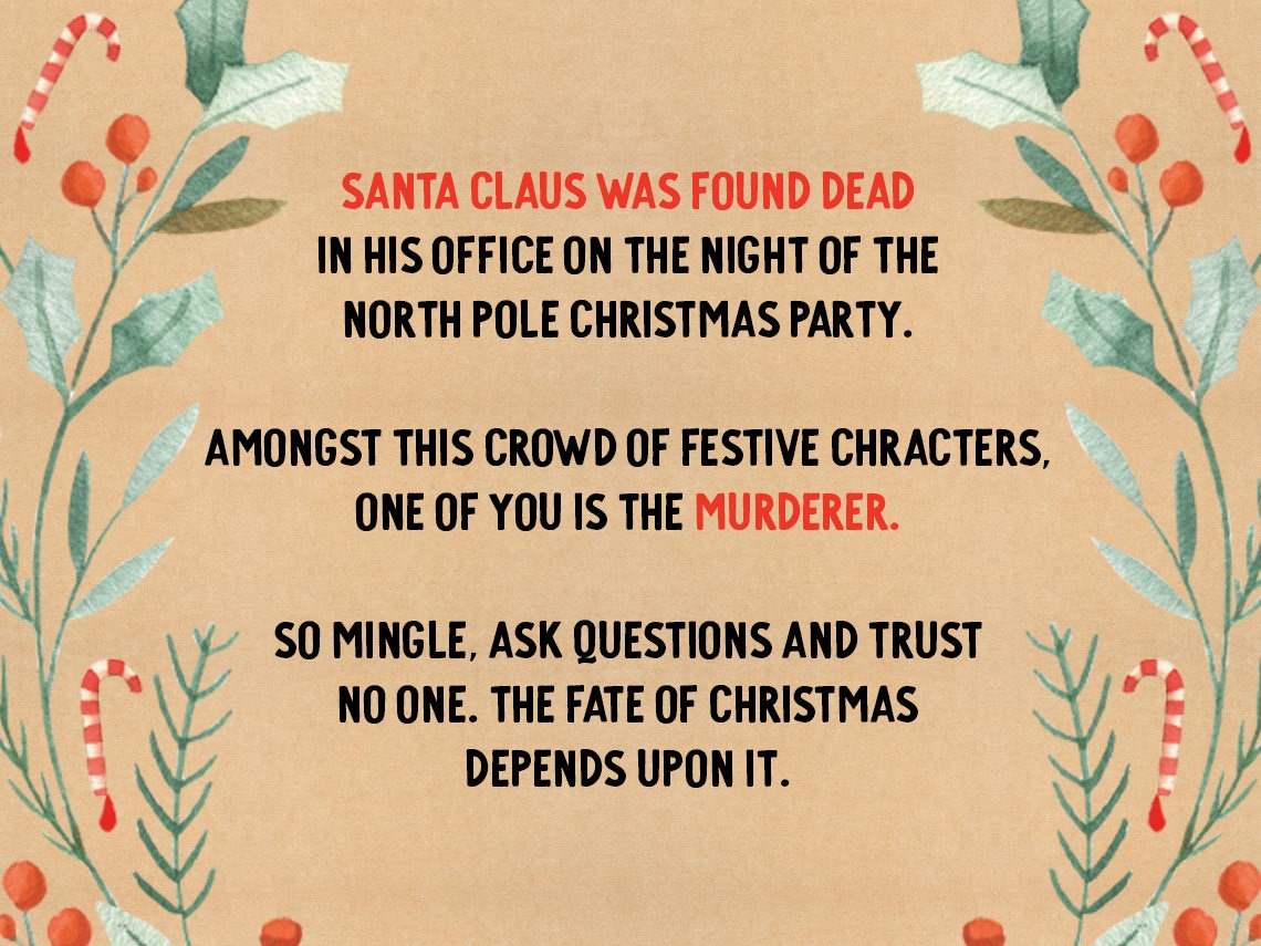 Who Killed Santa? Christmas Murder Mystery Game || Holiday Murder ...