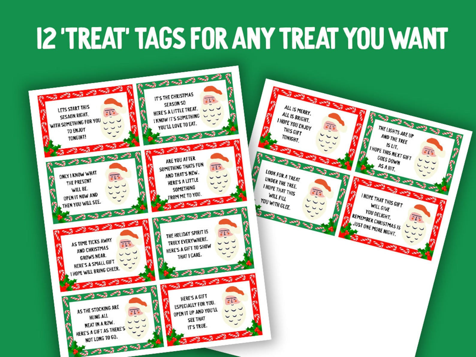 12 Days of Christmas Gift Tags Printable 12 Days of - Etsy