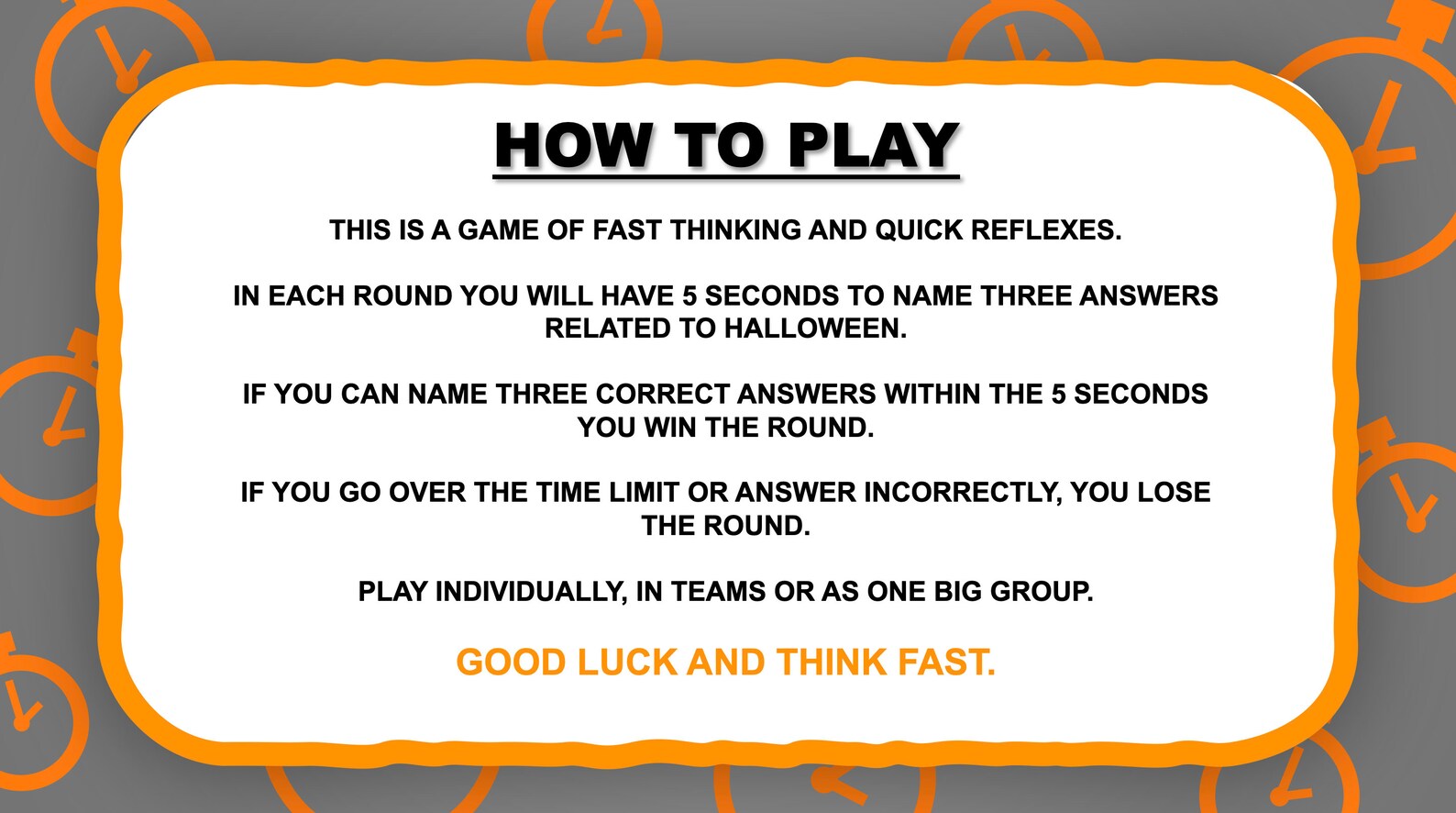 5 Second Game Halloween Edition || Halloween Party Game || Games for ...