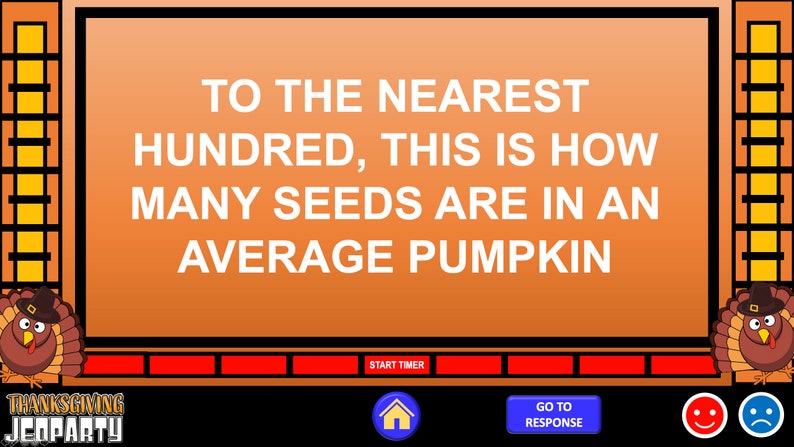 Thanksgiving Jeoparty Powerpoint Game Thanksgiving Jeopardy | Etsy