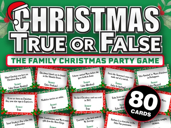Christmas True or False Printable Christmas Trivia Game - Etsy