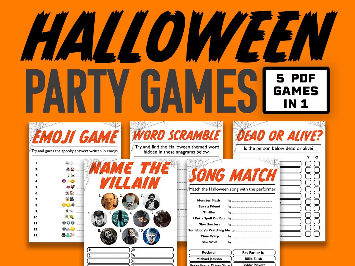 Halloween Party Games Printable Halloween Games for Kids | Etsy