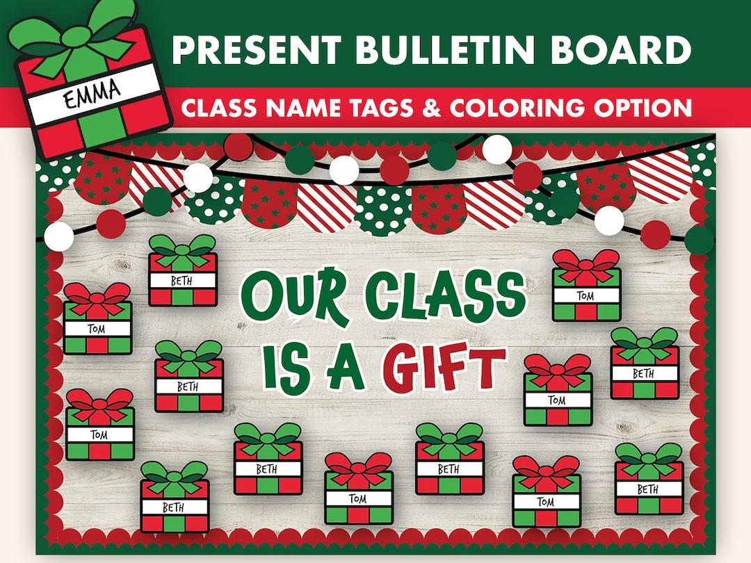 Present Christmas Bulletin Board Kit || December Bulletin Boards ...