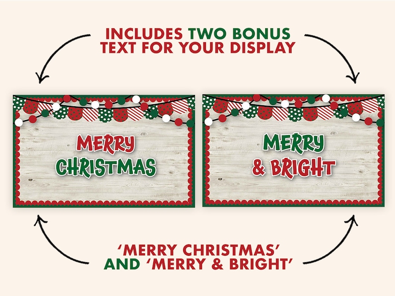 Holly Christmas Bulletin Board Kit || December Bulletin Boards Digital ...