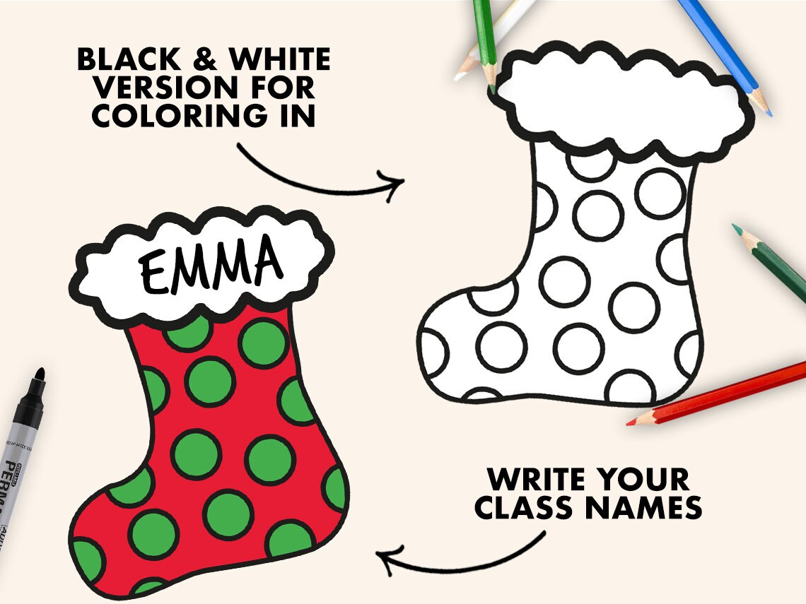 Stocking Christmas Bulletin Board Kit || December Bulletin Boards ...