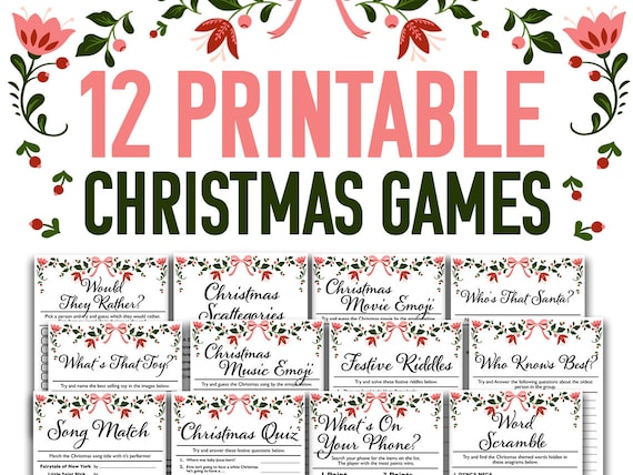 12 Christmas Games Printable Bundle Christmas Party Games - Etsy
