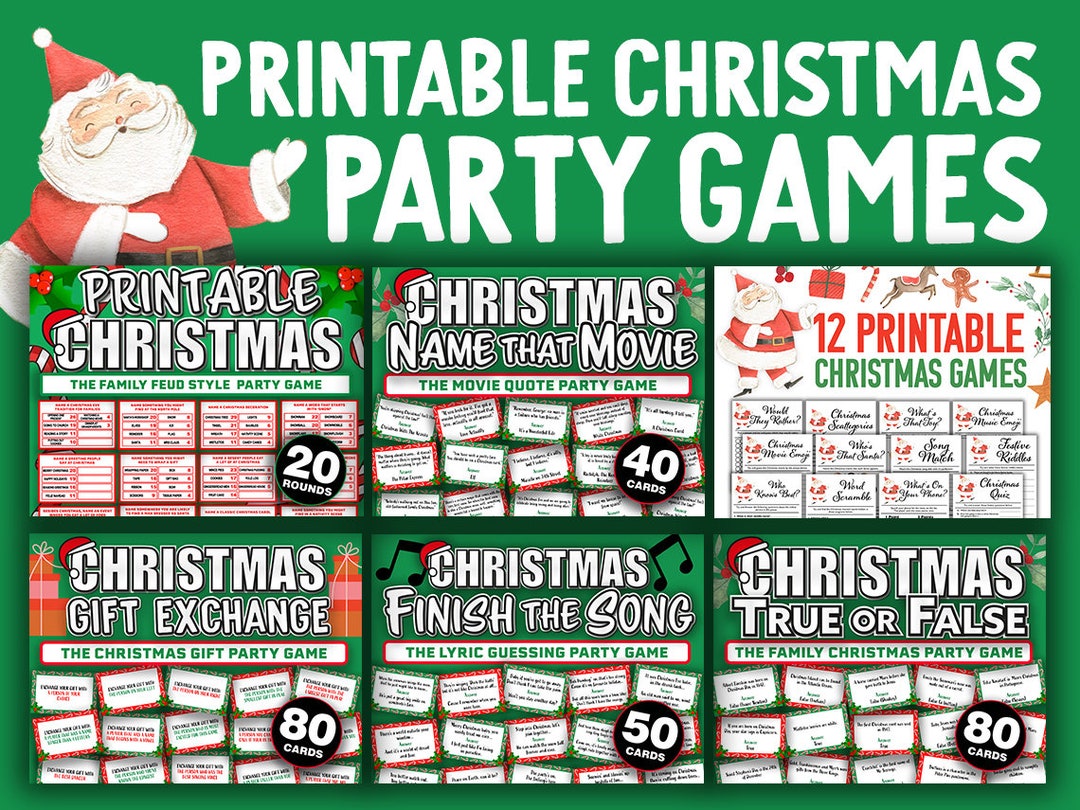 Printable Christmas Party Games Bundle || Christmas Party Games for ...