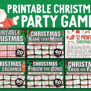 Printable Christmas Party Games Bundle || Christmas Party Games for ...