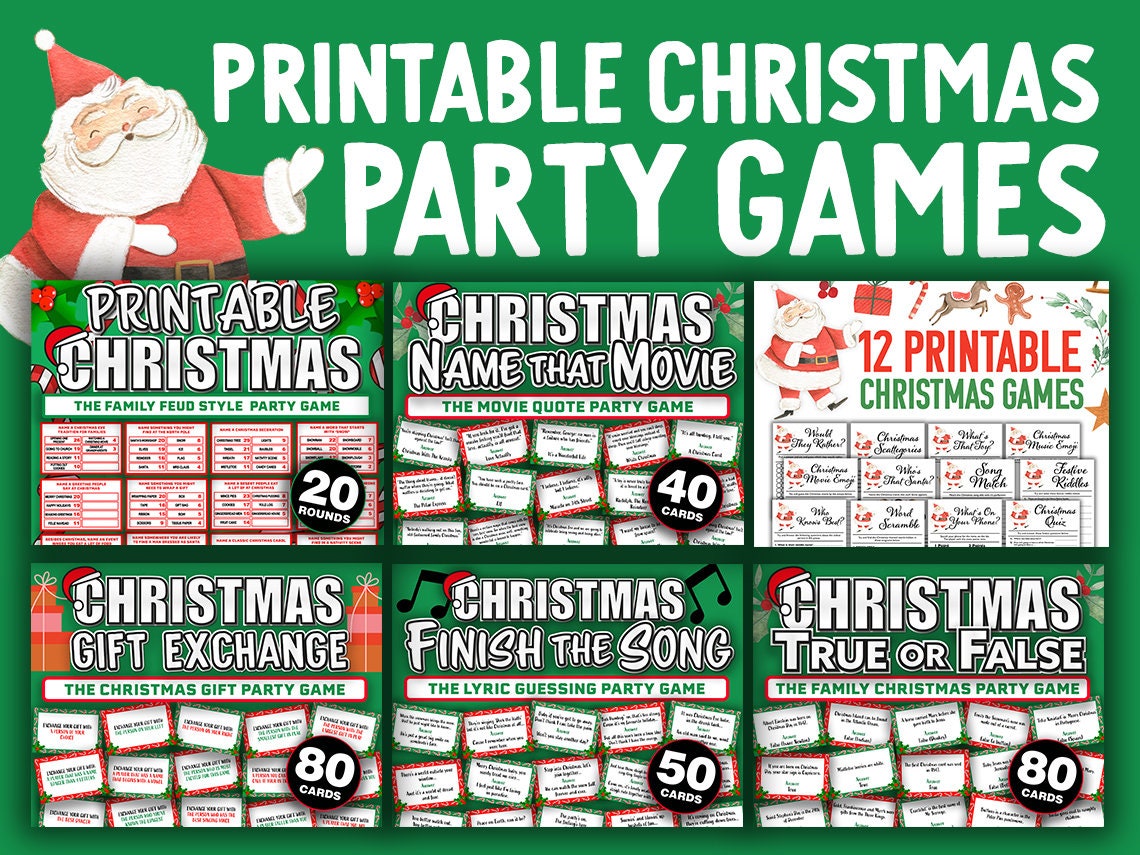 Printable Christmas Party Games Bundle || Christmas Party Games for ...
