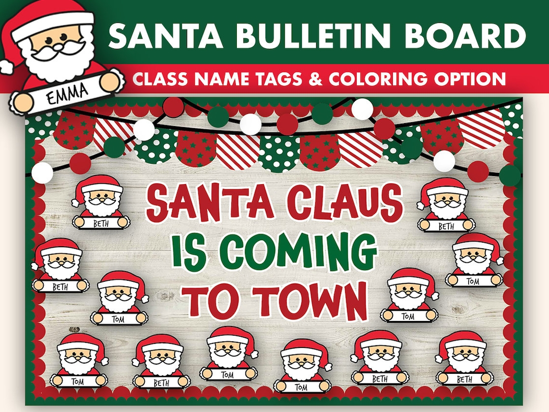 Santa Claus Christmas Bulletin Board Kit || December Bulletin Boards ...