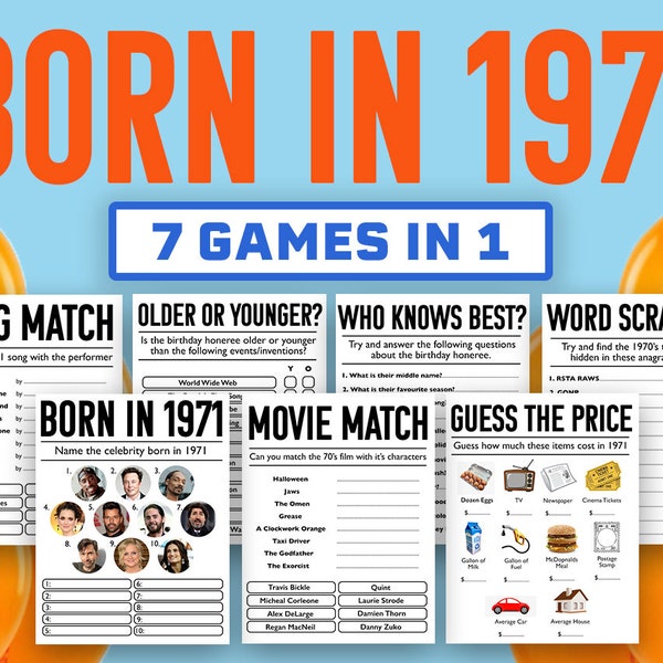Born in 1971 Game - Etsy
