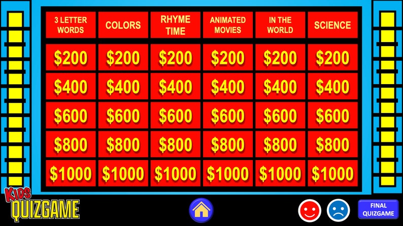 Kids Quizgame Powerpoint Game Jeopardy Game Kids Games | Etsy