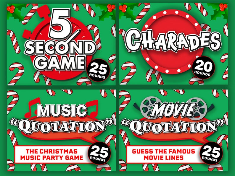 All Powerpoint Christmas Games Bundle || Virtual Christmas Party Games ...