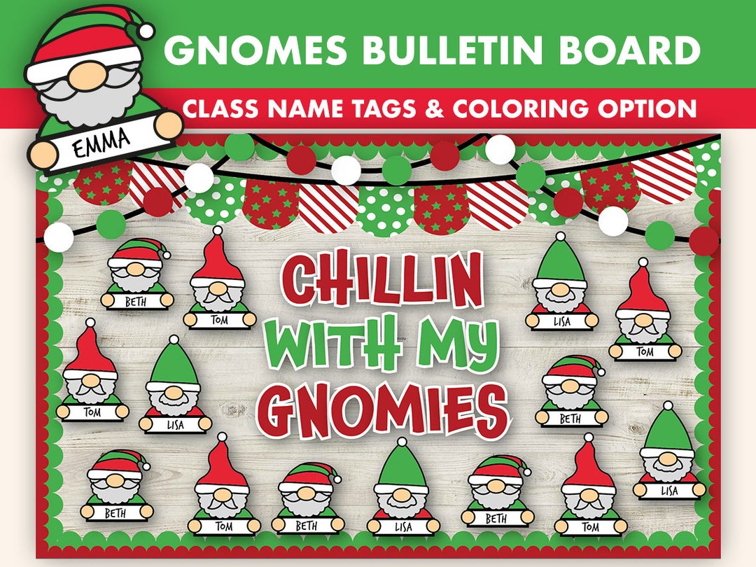 Gnome Christmas Bulletin Board Kit || December Bulletin Boards Digital ...