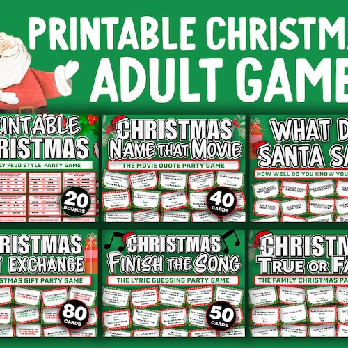 Printable Christmas Adult Games Bundle Christmas Party Etsy