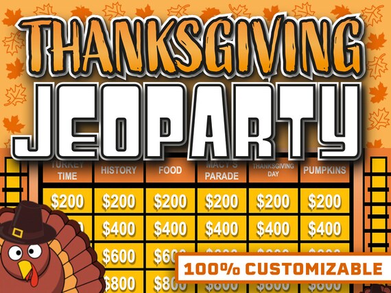 Thanksgiving Jeoparty Powerpoint Game Thanksgiving Jeopardy | Etsy