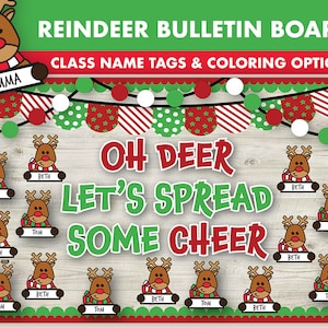 Reindeer Christmas Bulletin Board Kit || December Bulletin Boards ...