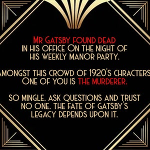 Who Killed Gatsby? 1920s Murder Mystery Game || 20s Murder Mystery ...