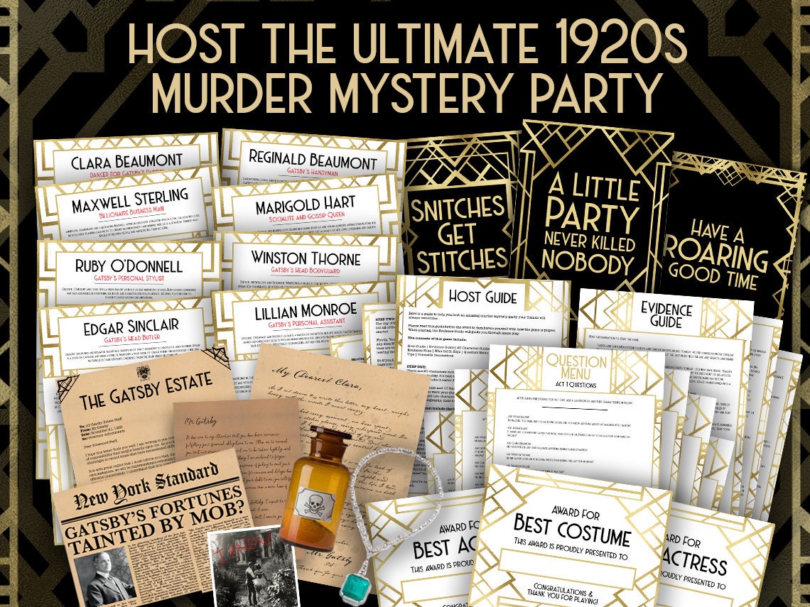 Who Killed Gatsby? 1920s Murder Mystery Game || 20s Murder Mystery ...