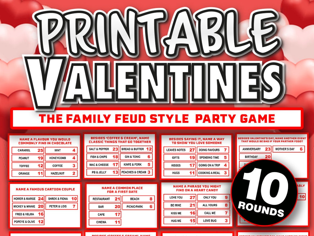 Printable Valentines Day Trivia Game || Printable Valentines Family ...