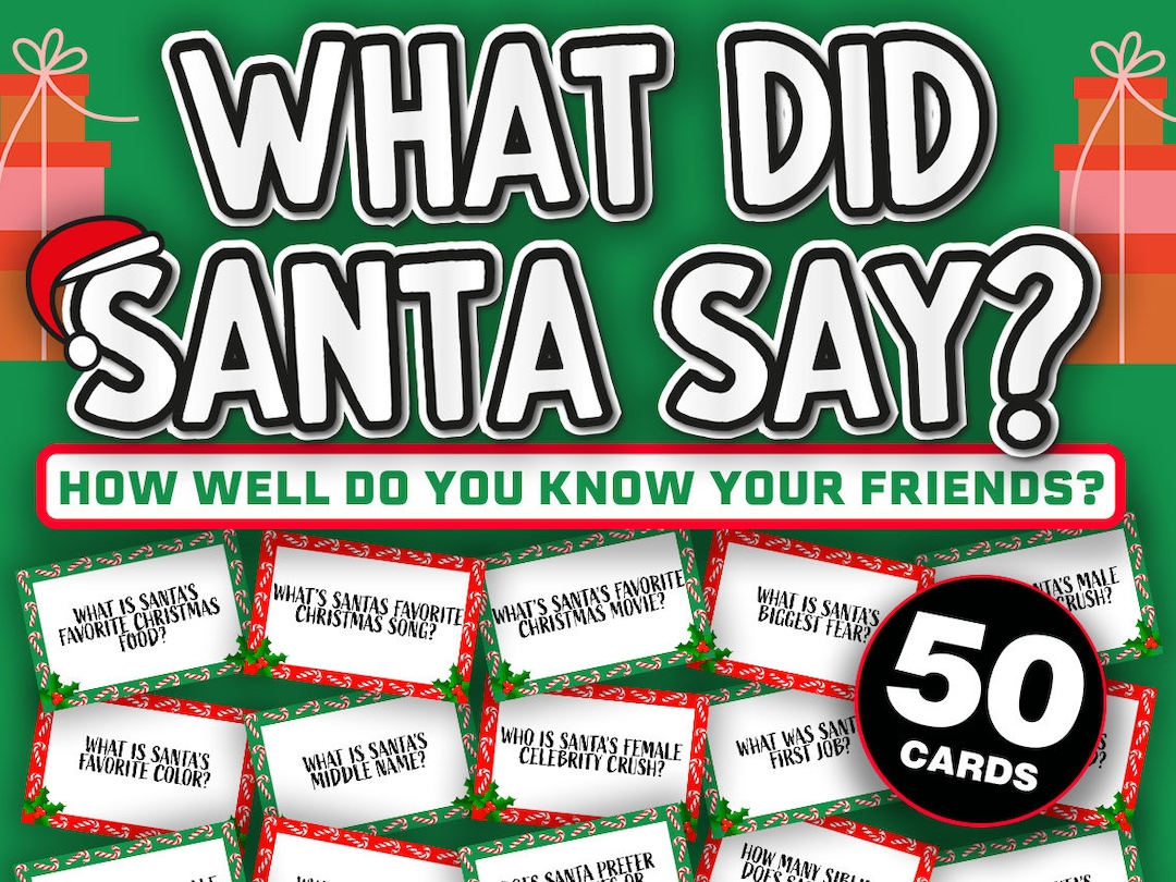 What Did Santa Say Christmas Party Game Printable - Etsy