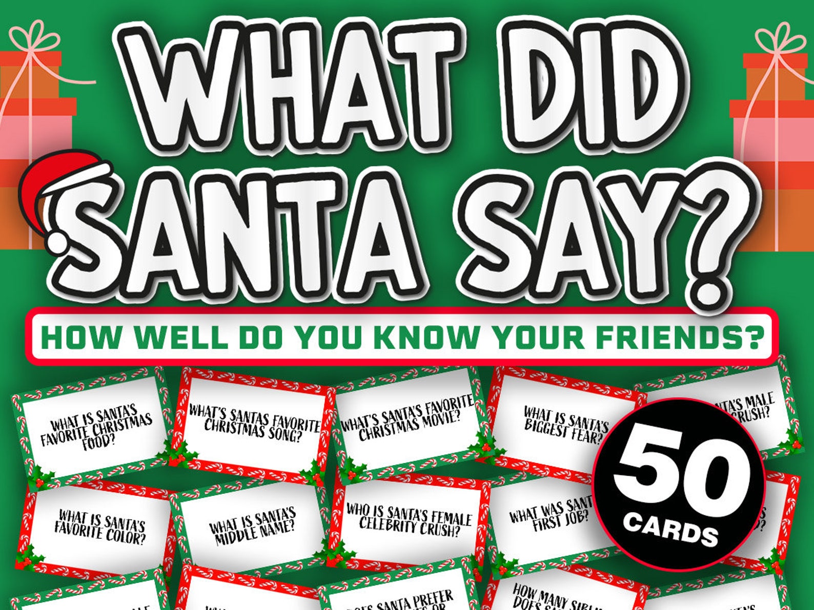 What Did Santa Say Christmas Party Game Printable - Etsy