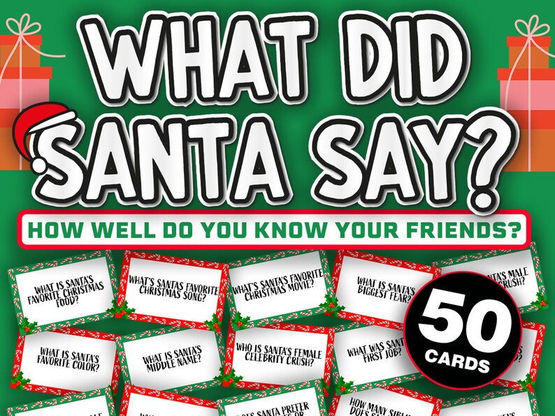 What Did Santa Say Christmas Party Game Printable - Etsy