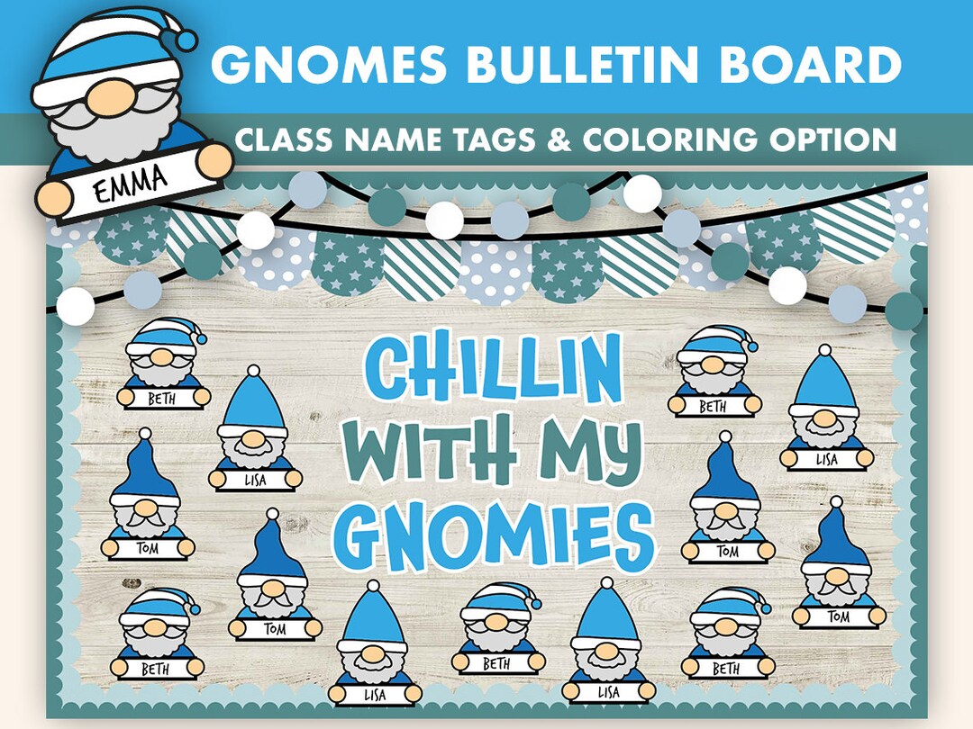 Gnome Christmas Bulletin Board Kit || December Bulletin Boards Digital ...