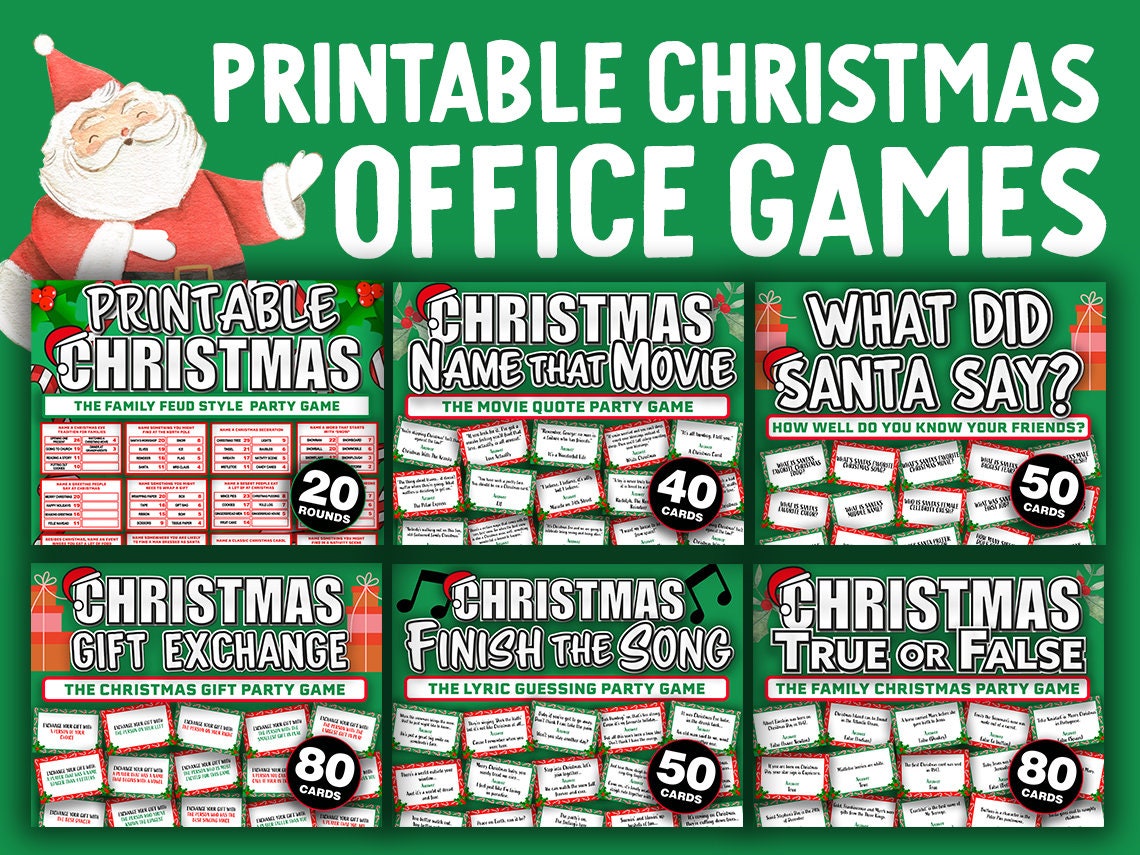 Printable Christmas Office Games Bundle || Christmas Games for Office ...
