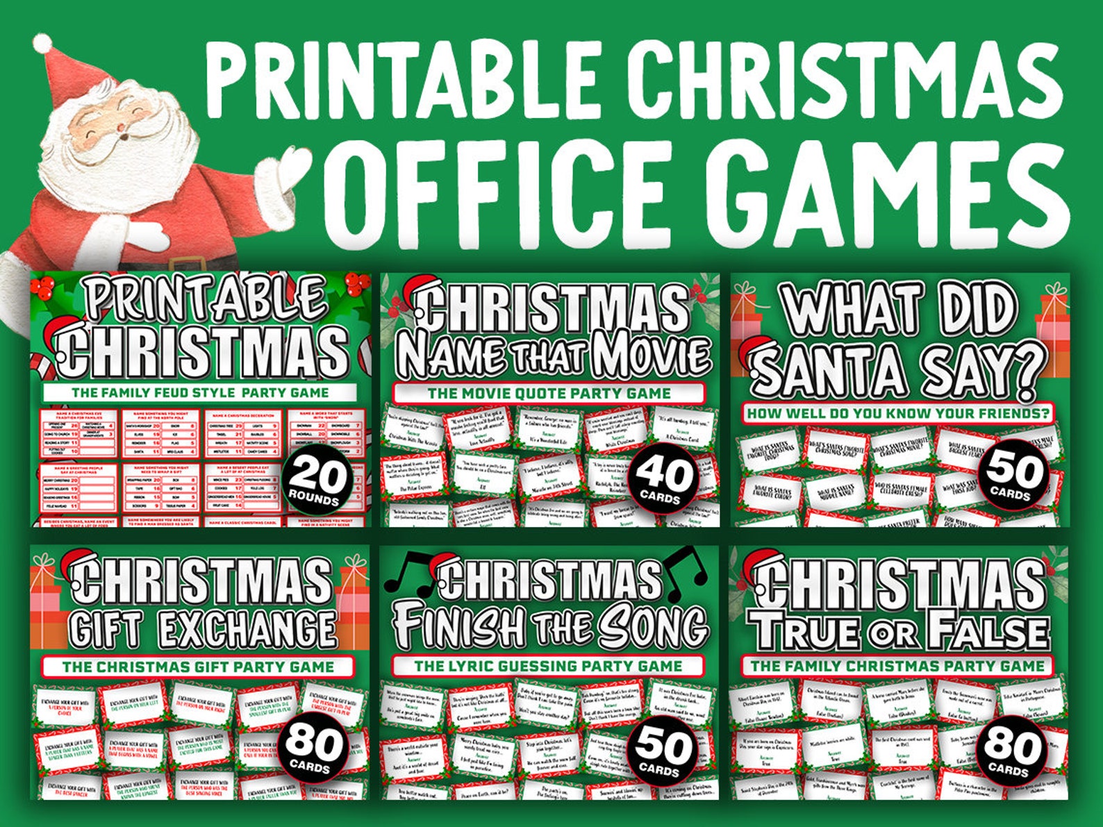 Printable Christmas Office Games Bundle Christmas Games For Etsy