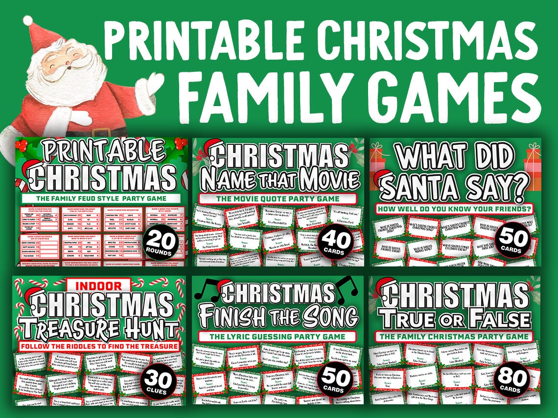 Printable Christmas Family Games Bundle Christmas Party - Etsy