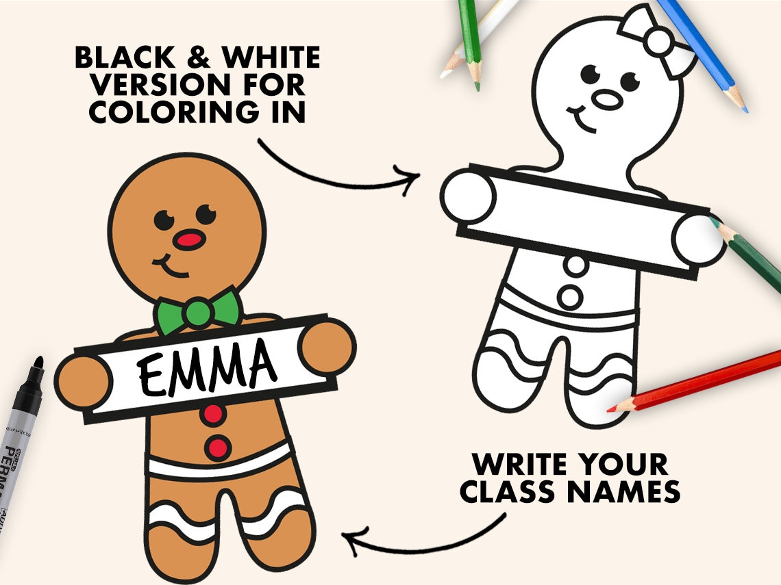 Gingerbread Christmas Bulletin Board Kit December Bulletin - Etsy