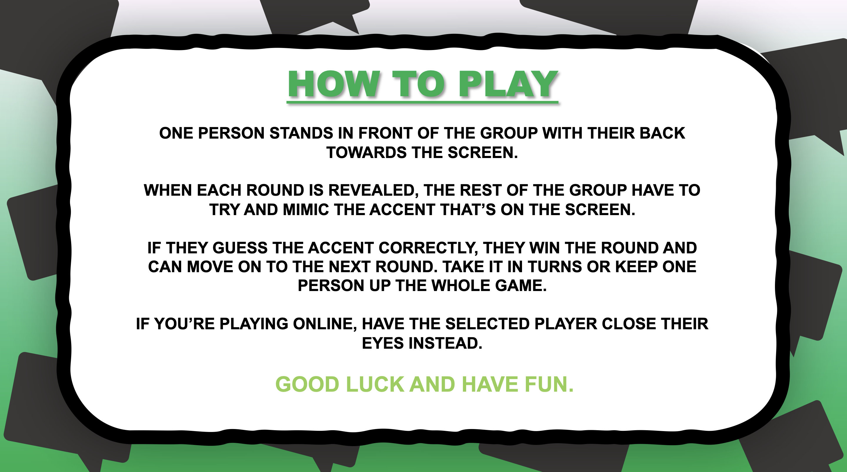 The Accent Game Virtual Party Game Powerpoint Games for - Etsy UK