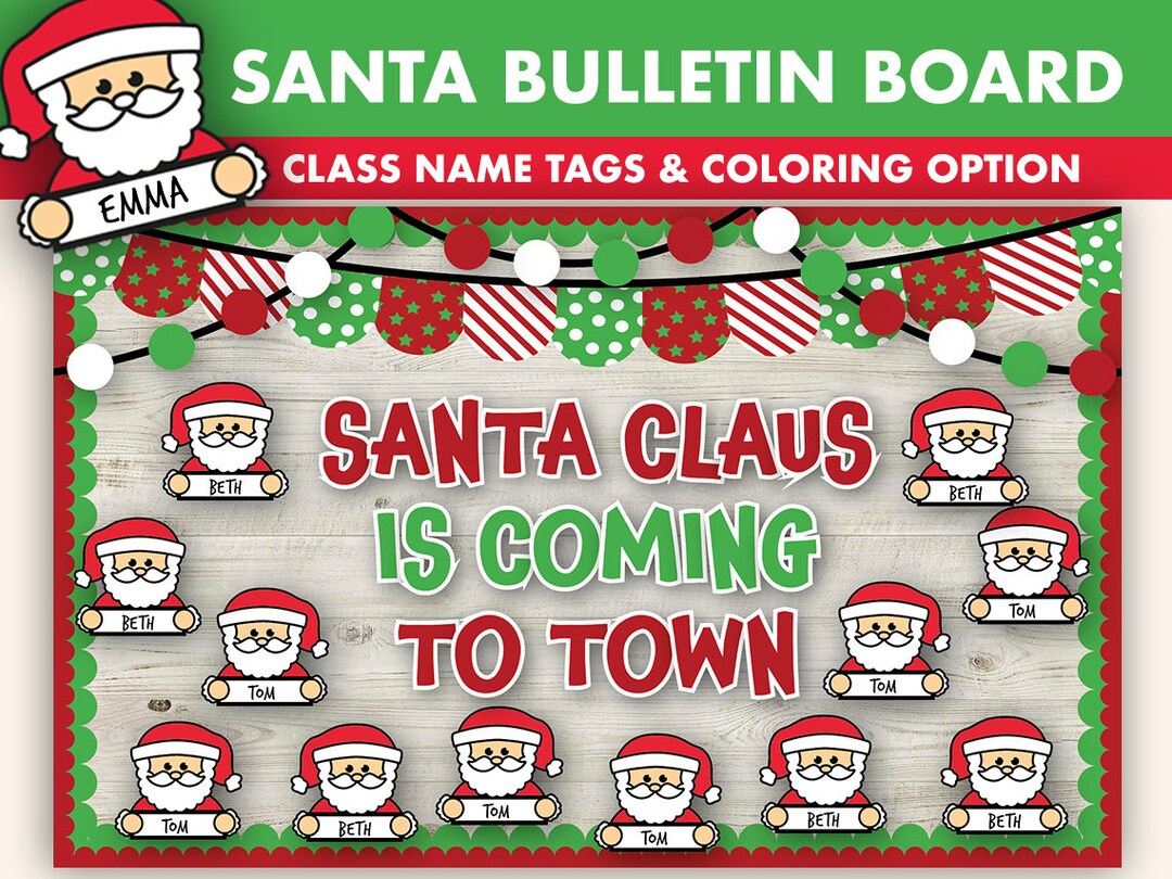 Santa Claus Christmas Bulletin Board Kit || December Bulletin Boards ...