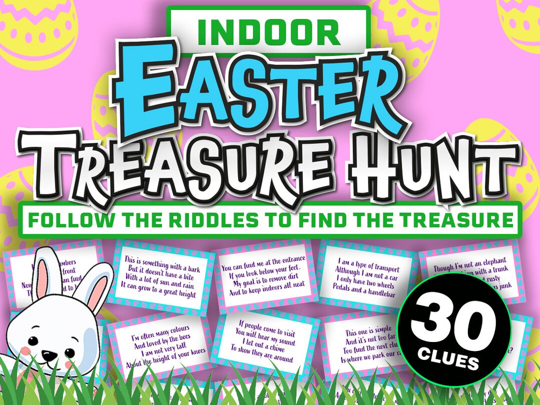Indoor Easter Treasure Hunt Game for Kids || Easter Treasure Hunt Cards ...