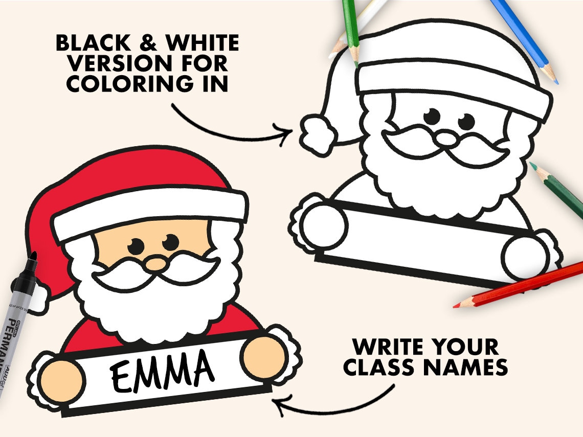 Santa Claus Christmas Bulletin Board Kit December Bulletin - Etsy