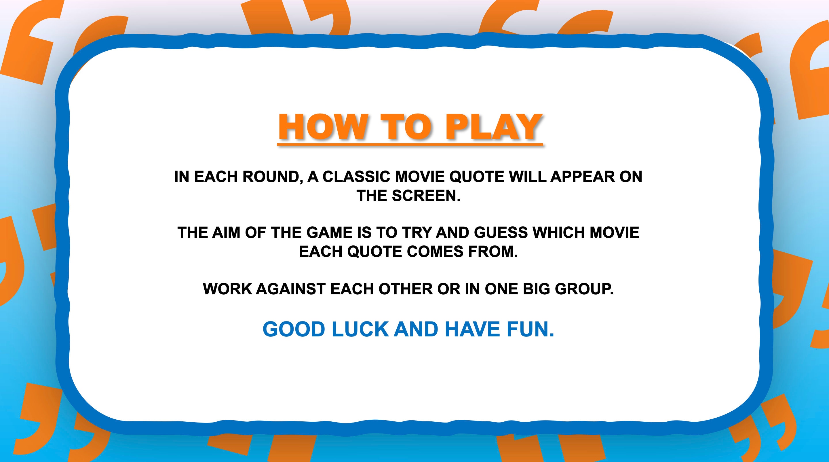 Quotation Movie Edition Powerpoint Party Game Virtual Quiz - Etsy