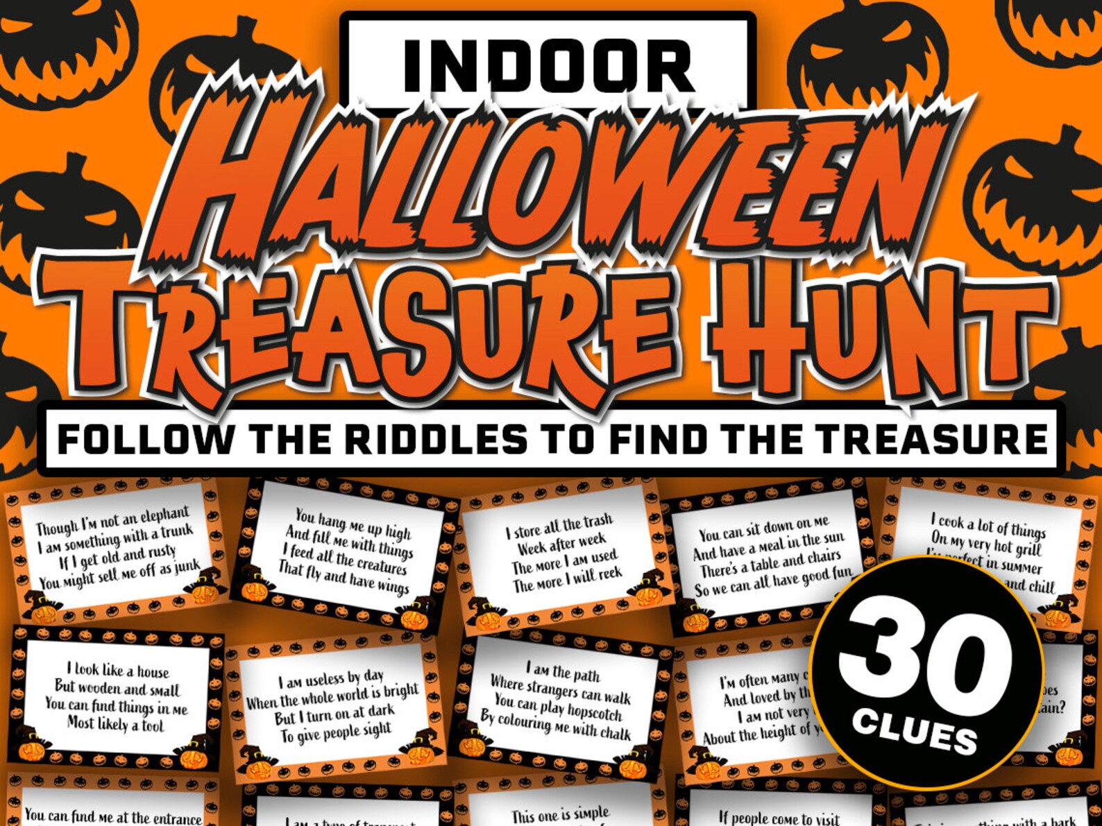 Indoor Halloween Treasure Hunt Game for Kids Halloween - Etsy