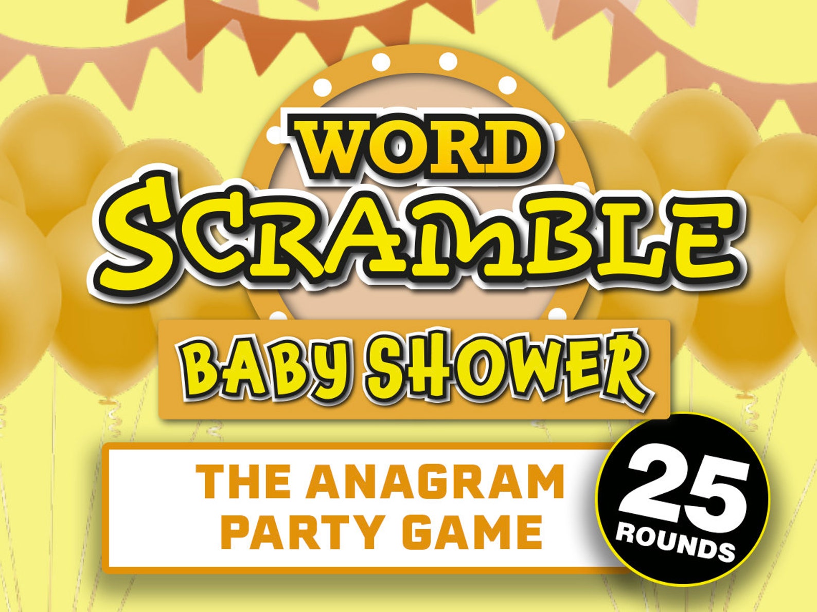 Word Scramble Virtual Baby Shower Games for Zoom Virtual - Etsy