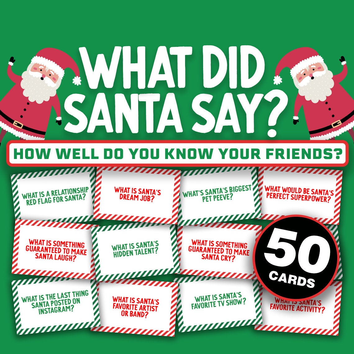 What Did Santa Say? Christmas Party Game || Printable Christmas Party ...