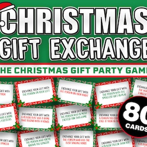 Christmas Gift Exchange Game Yankee Swap Cards Printable - Etsy