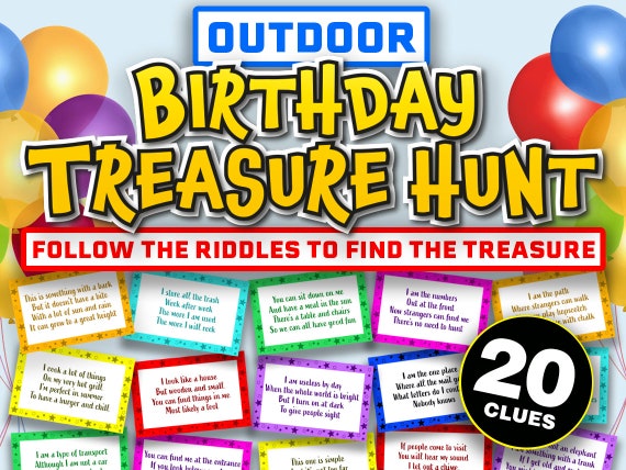 Outdoor Treasure Hunt Game for Kids Treasure Hunt Clues - Etsy
