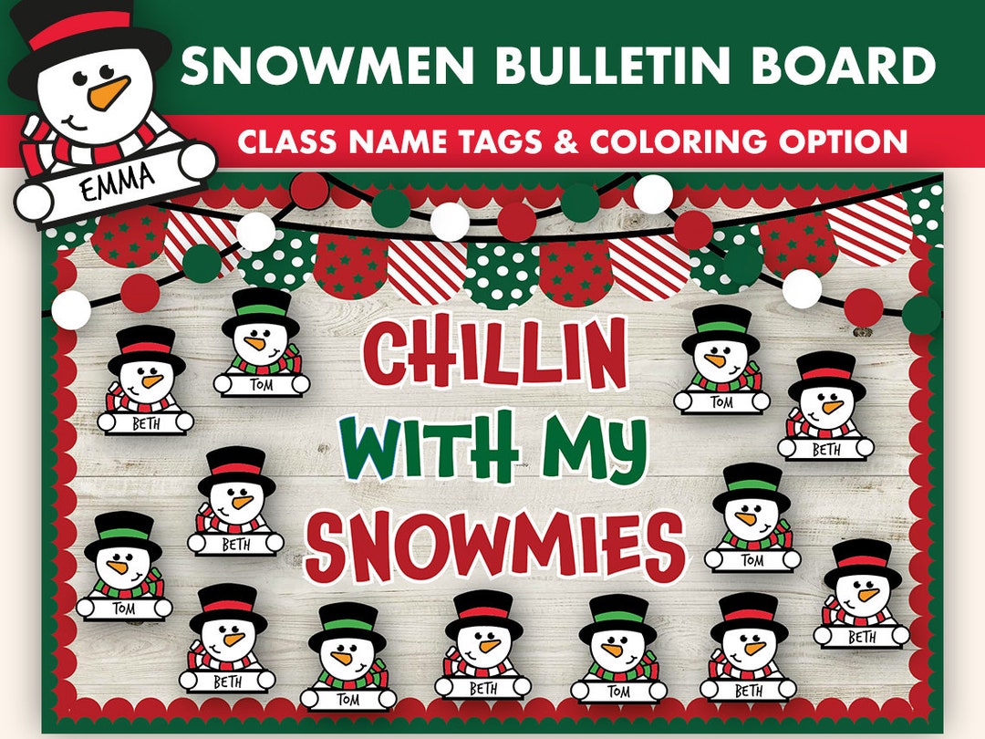 Snowman Christmas Bulletin Board Kit || December Bulletin Boards ...